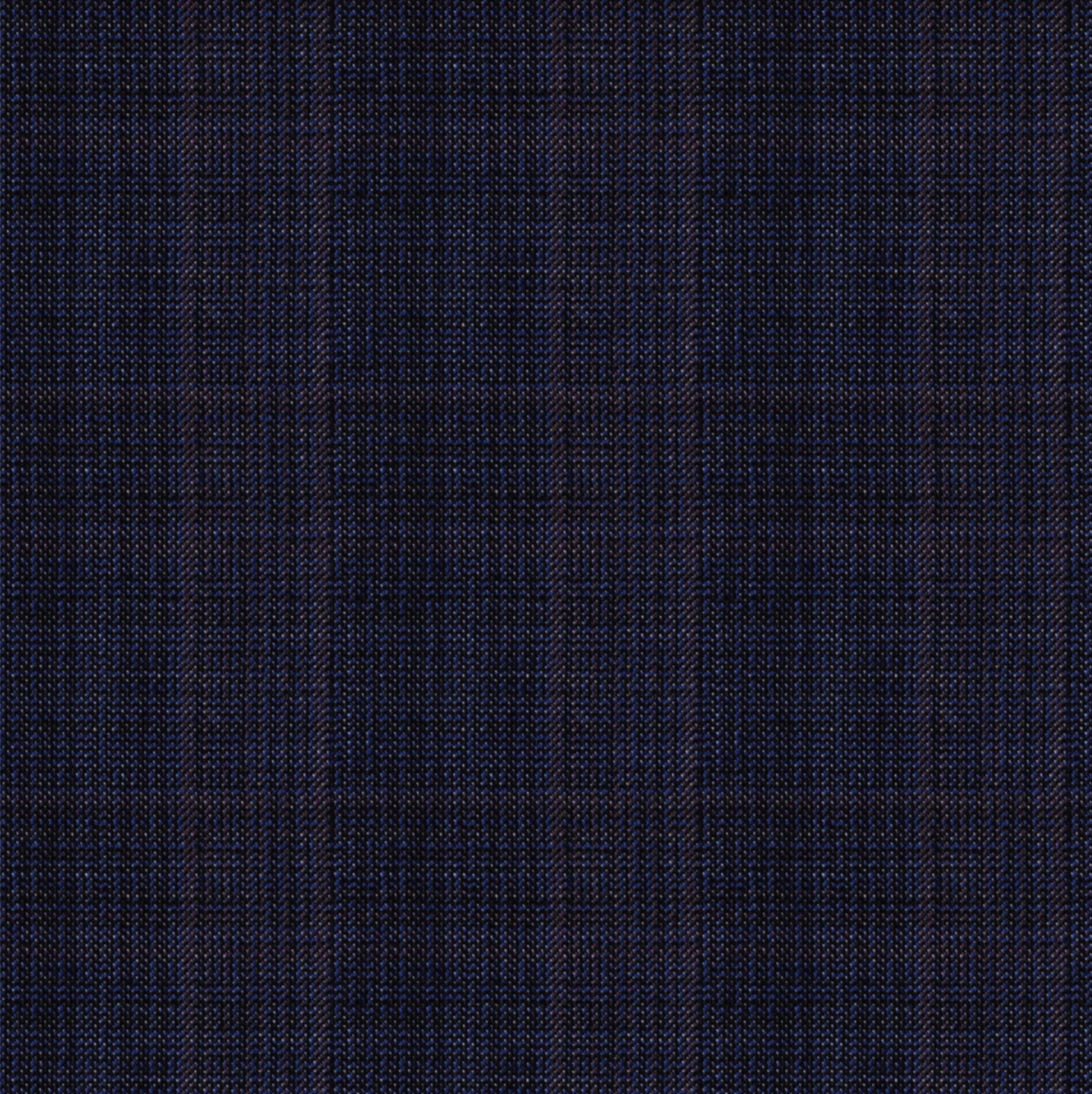 Shivas Midnight-Blue & Purple Worsted Checks Merino Wool Blazers Fabric ...